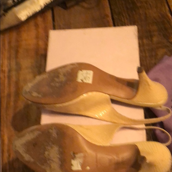 Lulu Guinness | Shoes | Lulu Guinness Bone Color Snake Skin Open Toe ...